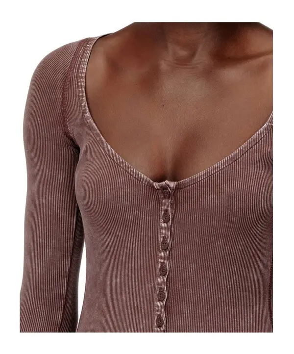 DIESEL® Ribbed Buttoned Midi Dress - Pink