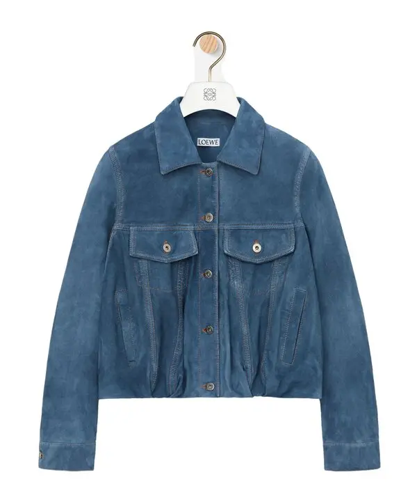 Loewe Contrast-stitch Suede Jacket