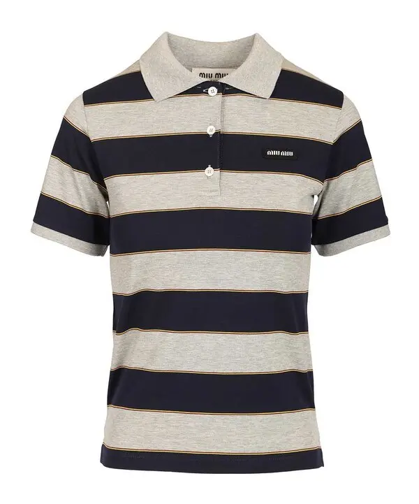 Miu Miu Short-sleeved Striped Polo Shirt