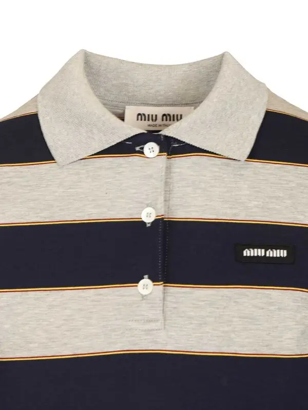 Miu Miu Short-sleeved Striped Polo Shirt
