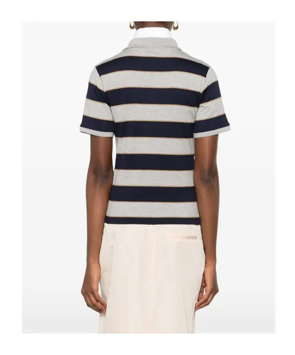 Miu Miu Short-sleeved Striped Polo Shirt