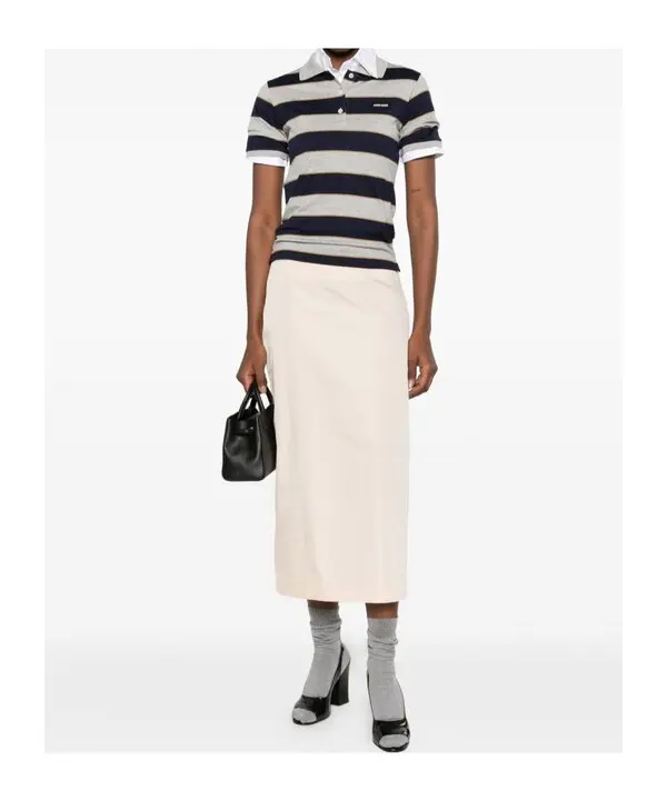 Miu Miu Short-sleeved Striped Polo Shirt