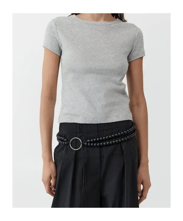 ST. AGNI Short Sleeve Crewneck T-shirt - Grey