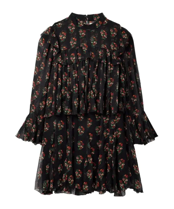 DÔEN Floral Ruffled Mini Dress