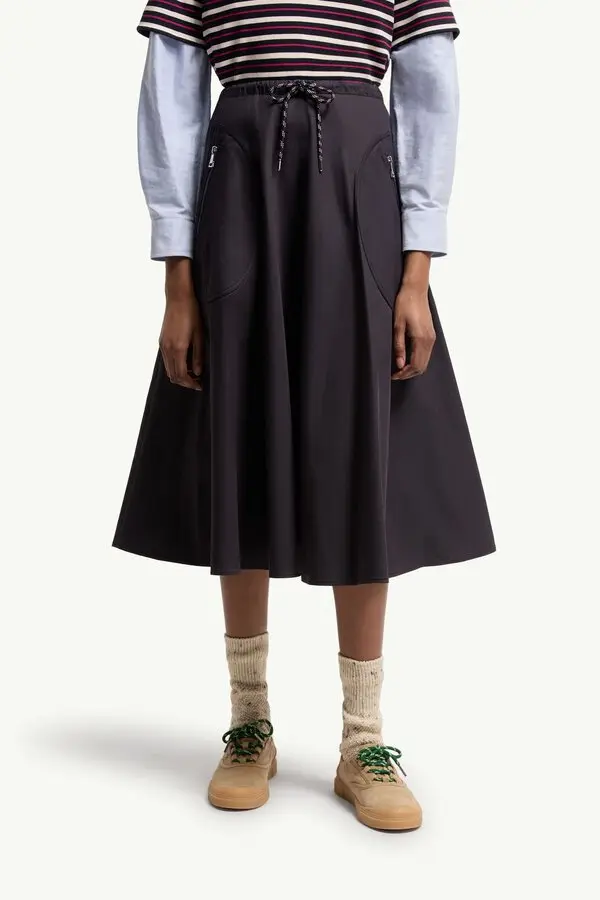Moncler Drawstring Midi Skirt - Navy Blue