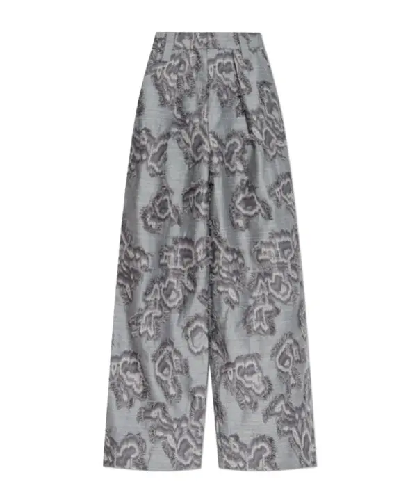 GANNI Printed Wide-leg Trousers