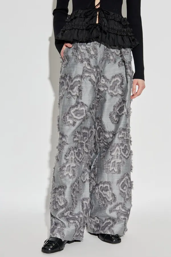 GANNI Printed Wide-leg Trousers