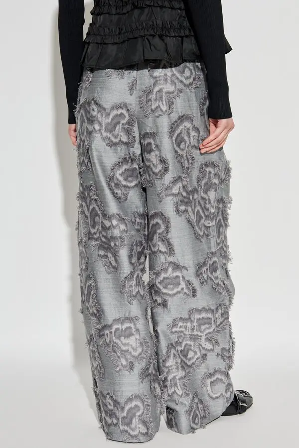GANNI Printed Wide-leg Trousers