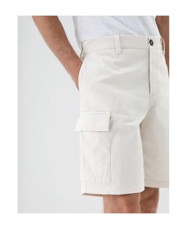 Brunello Cucinelli Cargo Shorts With Side Flap Pockets - White