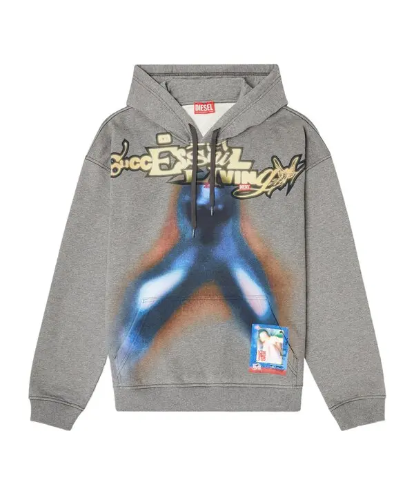 DIESEL® S-boxt Graphic Hoodie - Blue/grey