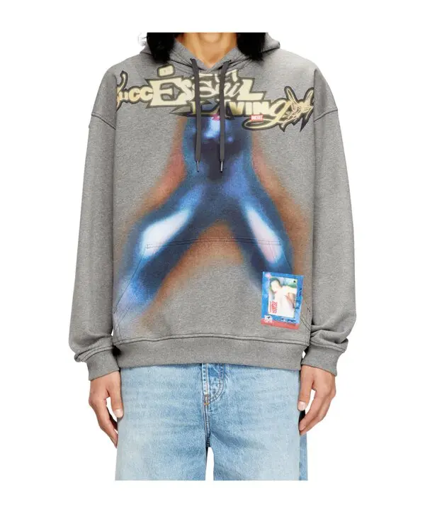 DIESEL® S-boxt Graphic Hoodie - Blue/grey
