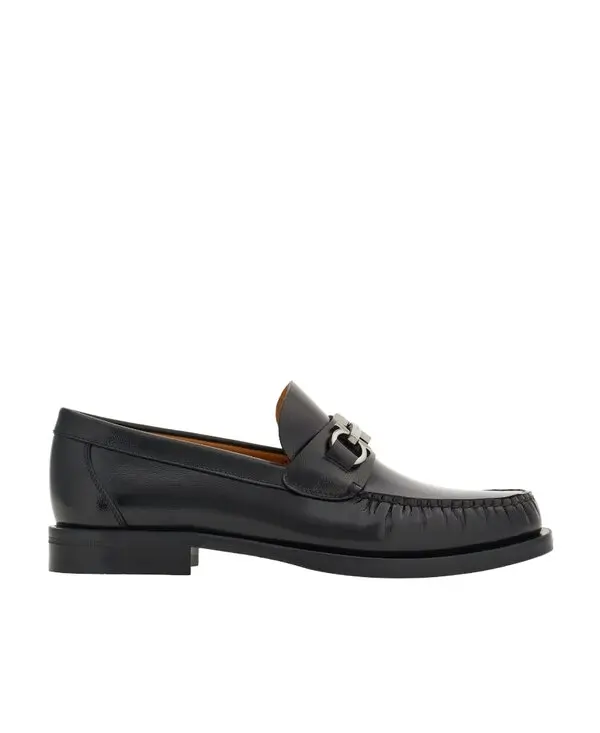 FERRAGAMO Gancini Detail Slip-on Loafers - Black