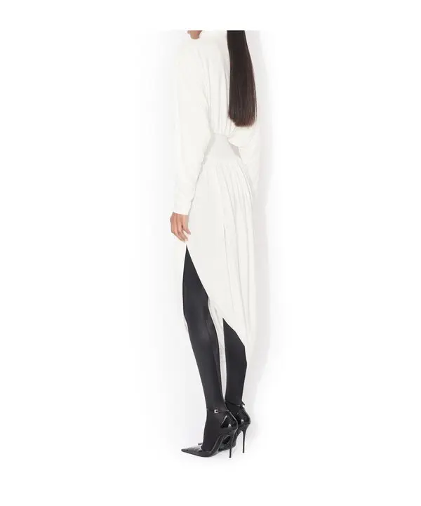 Alaïa High-neck Zip-up Jacket With Pleated Hem