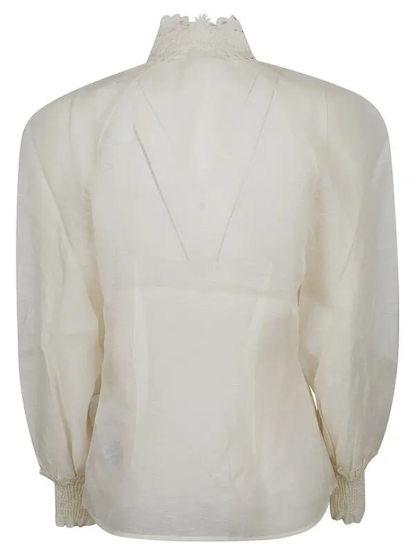 Zimmermann Rebellion Collared Blouse - Cream