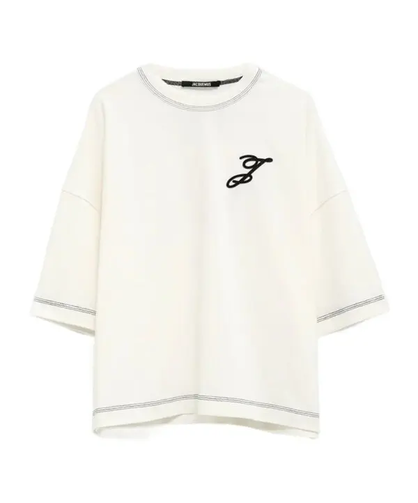Jacquemus Contrast Stitched Round Neck T-shirt