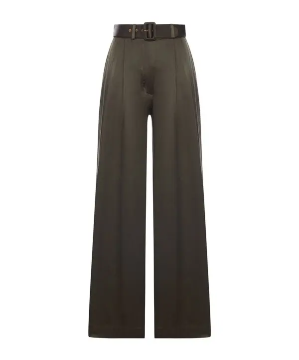 Zimmermann Tuck Wide-leg Pants - Black