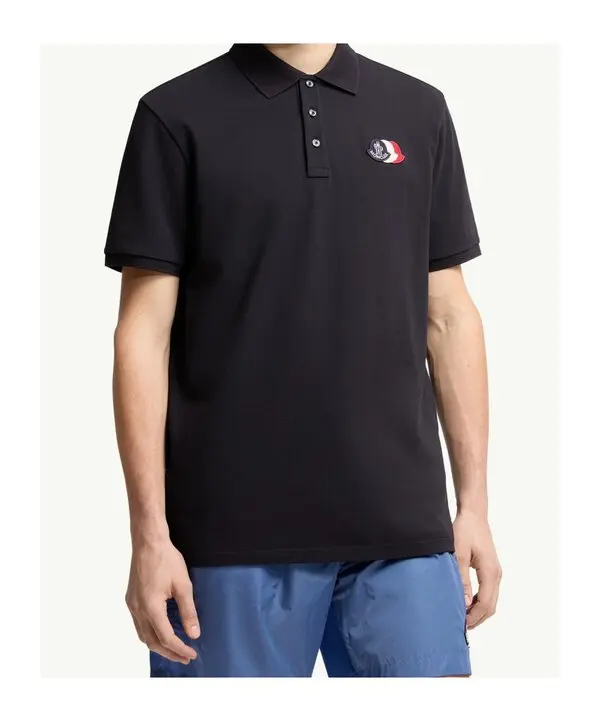 Moncler Logo Patch Polo Shirt - Dark Blue