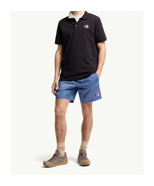 Moncler Logo Patch Polo Shirt - Dark Blue