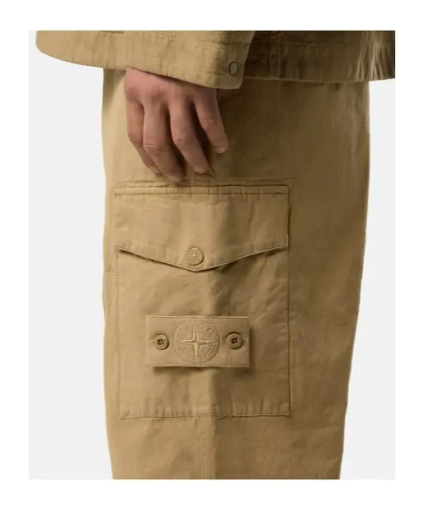 Stone Island Straight-leg Cargo Trousers - Dark Beige