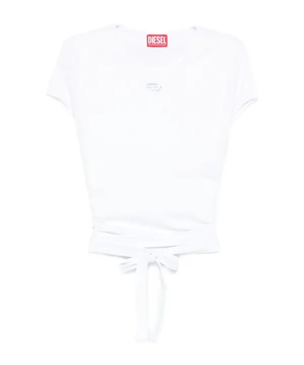DIESEL® Bunny Tail Cut-out Wrap T-shirt - White
