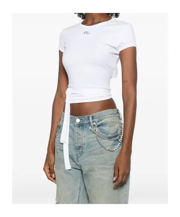 DIESEL® Bunny Tail Cut-out Wrap T-shirt - White