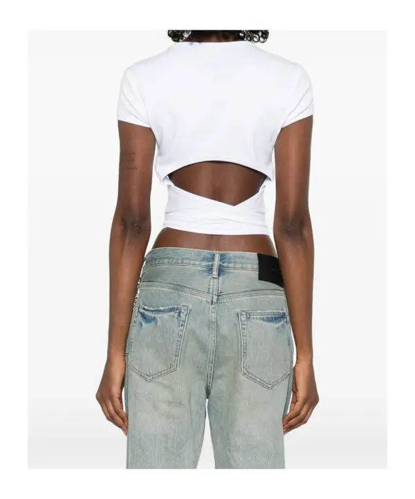 DIESEL® Bunny Tail Cut-out Wrap T-shirt - White