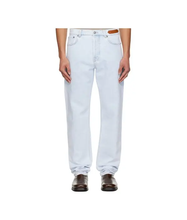 LANVIN Non-stretch Regular Fit Jeans With Tan Contrast Stitching