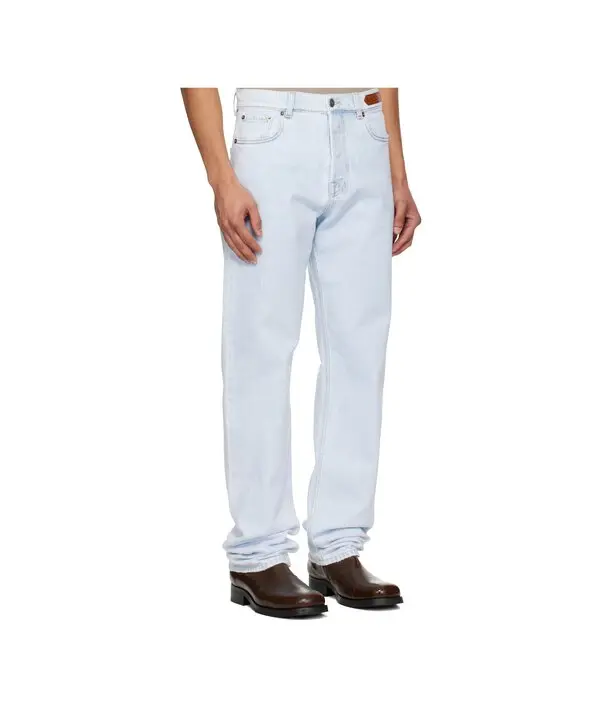 LANVIN Non-stretch Regular Fit Jeans With Tan Contrast Stitching