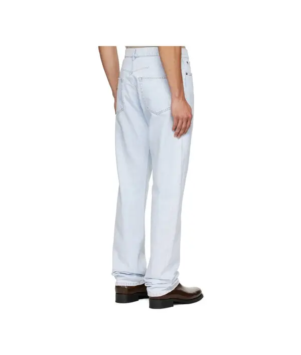 LANVIN Non-stretch Regular Fit Jeans With Tan Contrast Stitching