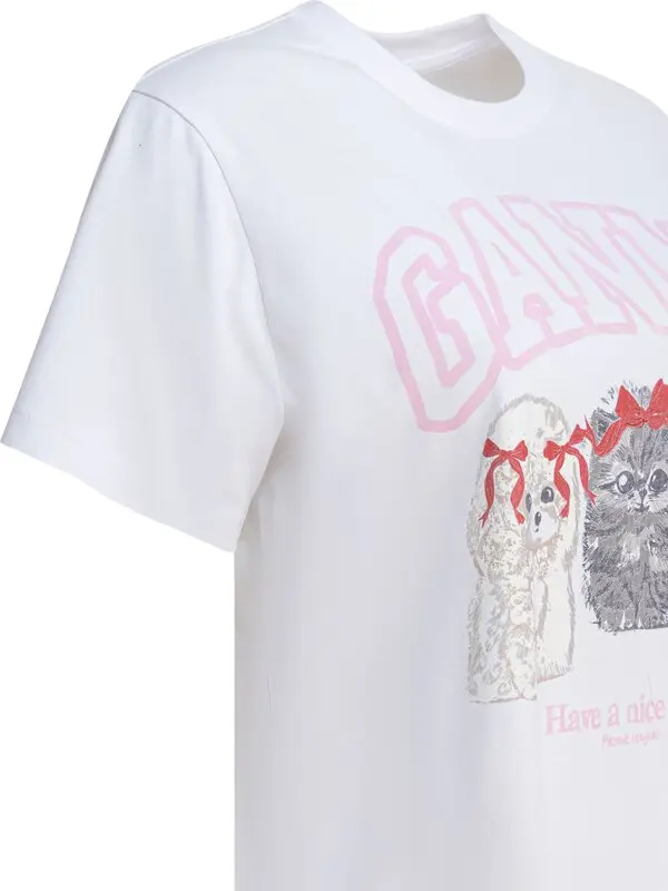GANNI Cute Animal T-shirt - White