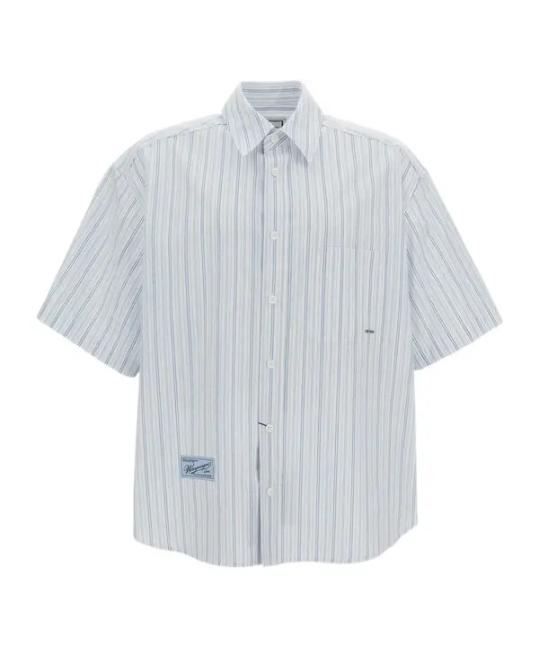 WOOYOUNGMI Striped Short-sleeved Shirt - White