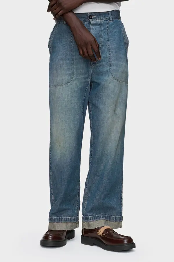 MAISON MARGIELA Frayed Pocket Straight Leg Jeans