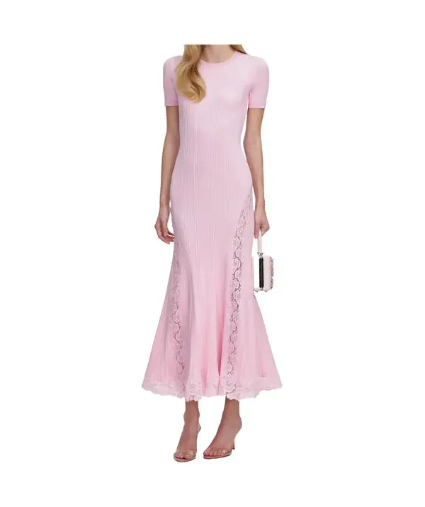 SELF-PORTRAIT Lace Trimmed Midi Dress