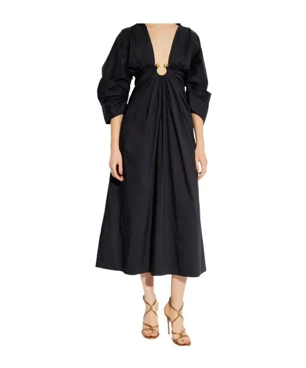 Cult Gaia Long Sleeve Plunging Neck Dress