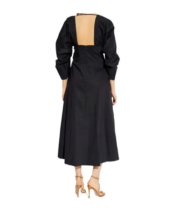 Cult Gaia Long Sleeve Plunging Neck Dress