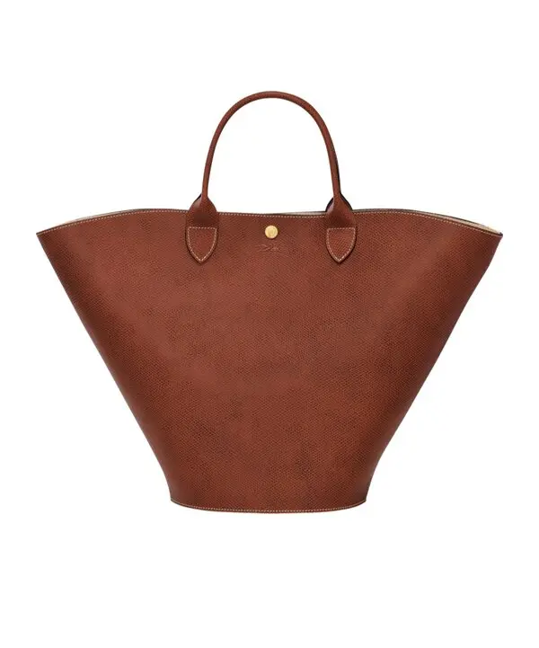 Longchamp Xl Épure Logo Debossed Tote Bag - Brown