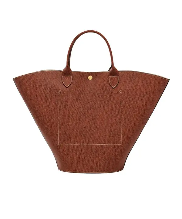Longchamp Xl Épure Logo Debossed Tote Bag - Brown