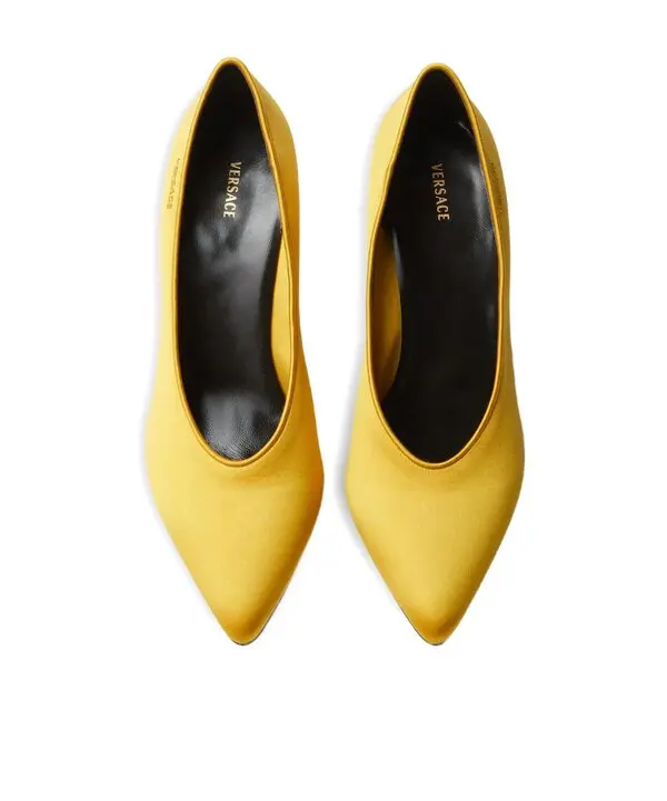 Versace Satin Pumps 90mm - Yellow