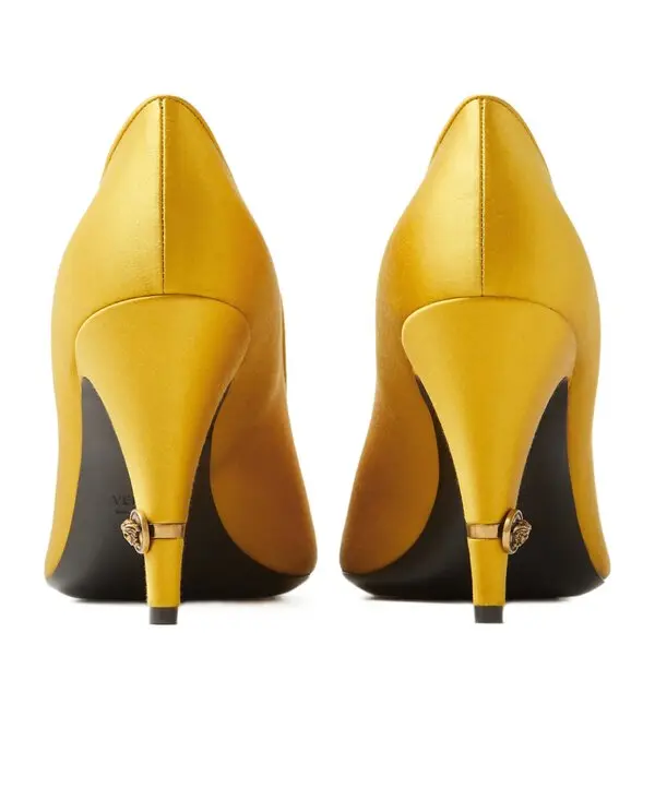 Versace Satin Pumps 90mm - Yellow
