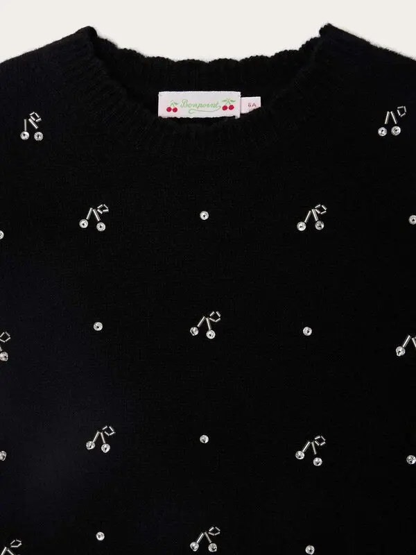 Bonpoint Justine Crystal-embellished Wool & Cashmere Blend Jumper