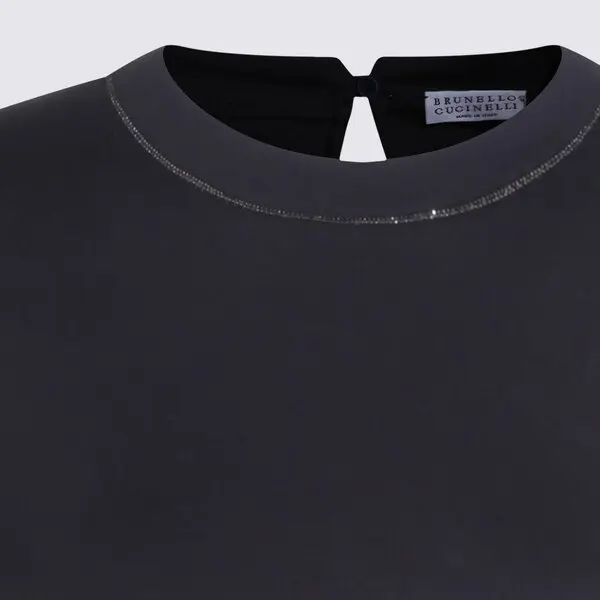 Brunello Cucinelli Embellished Round Neck T-shirt - Black