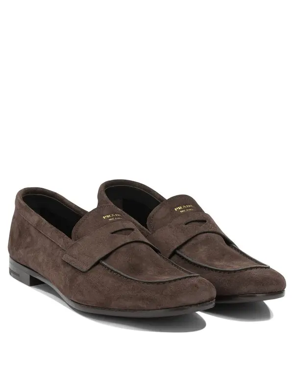 Prada Round Toe Loafers - Brown