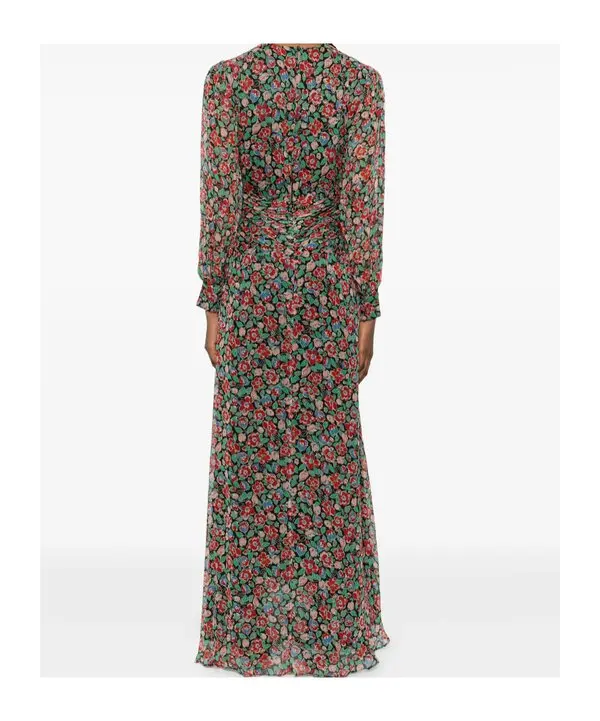 Rixo Meera Maxi Dress With Deep V-neck And Floral Print - Multicolor