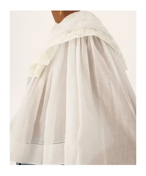 Chloé Cropped Ruffle Top - White