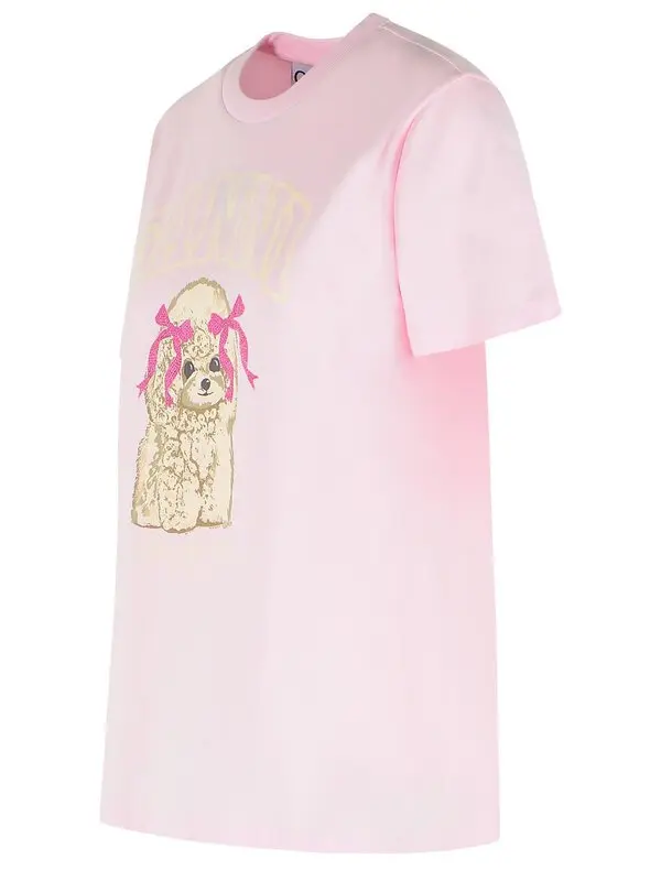 GANNI Poodle Logo Printed Cotton T-shirt