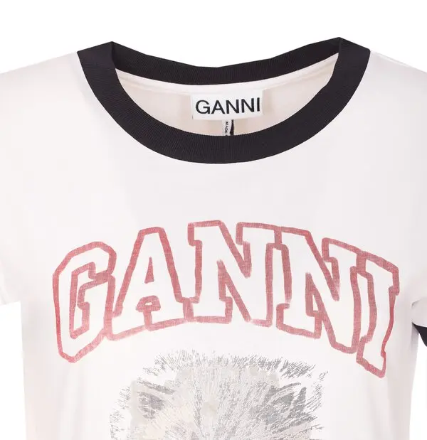 GANNI Cropped Kitty T-shirt - Multicolor