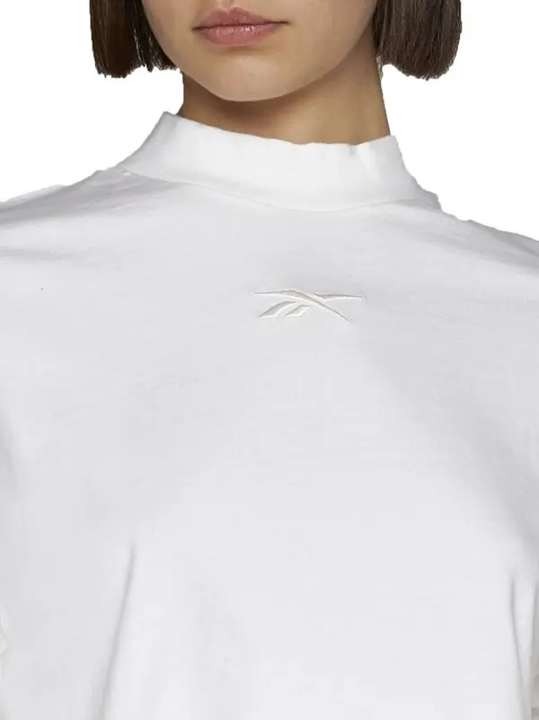 REEBOK Cropped T-shirt With Embroidered Logo And High Neck