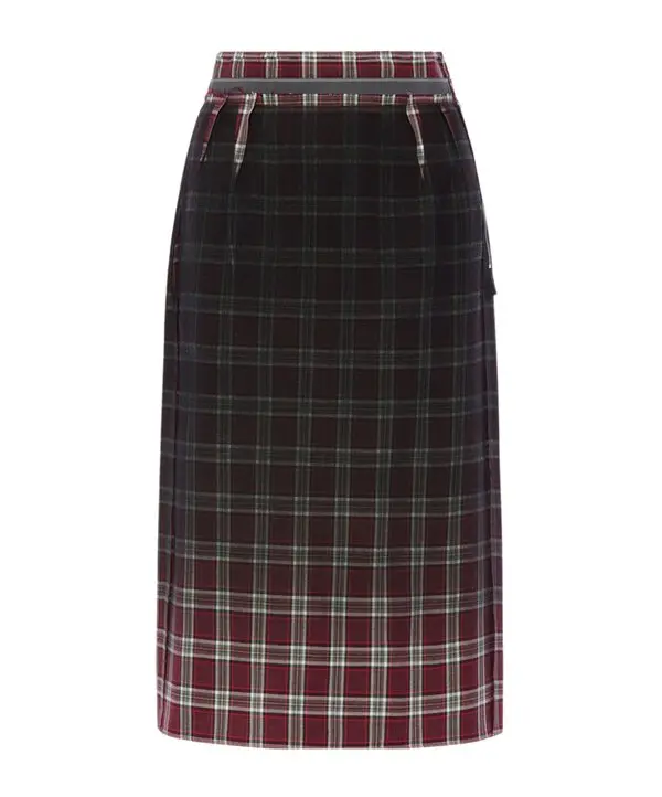 MAISON MARGIELA Faded Check Skirt - 001f