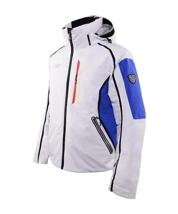 EA7 Logo Detail Hooded Jacket - White