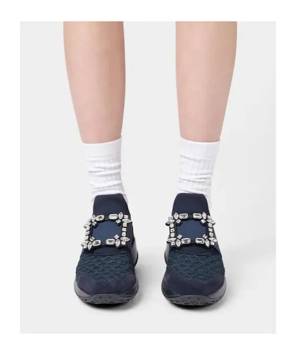 ROGER VIVIER Viv' Run Sneakers With Crystal Buckle